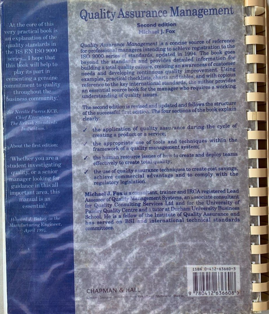 Quality Assurance Management, Hobbies & Toys, Books & Magazines ...