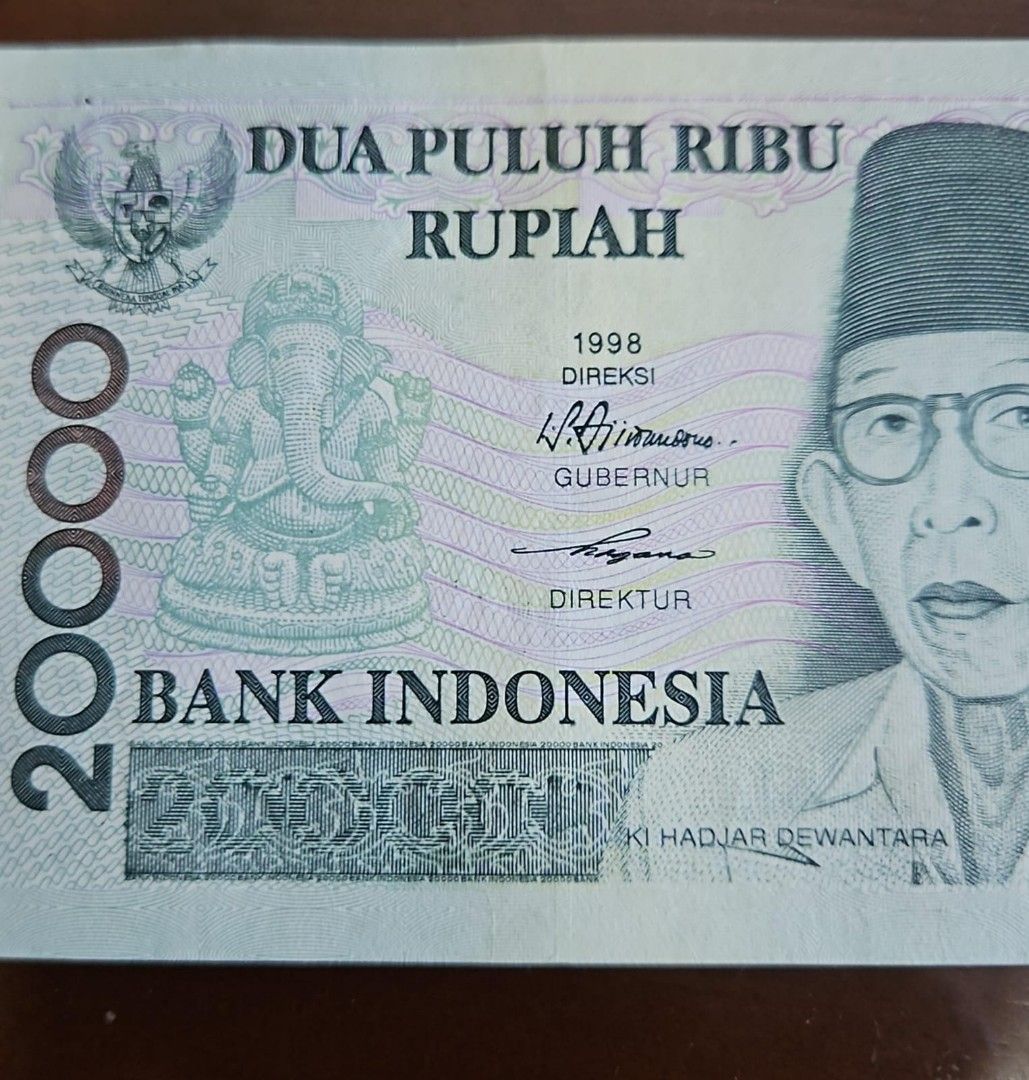 4pc Rare Indonesia 20000 rupiah banknote with Ganesha watermark ...