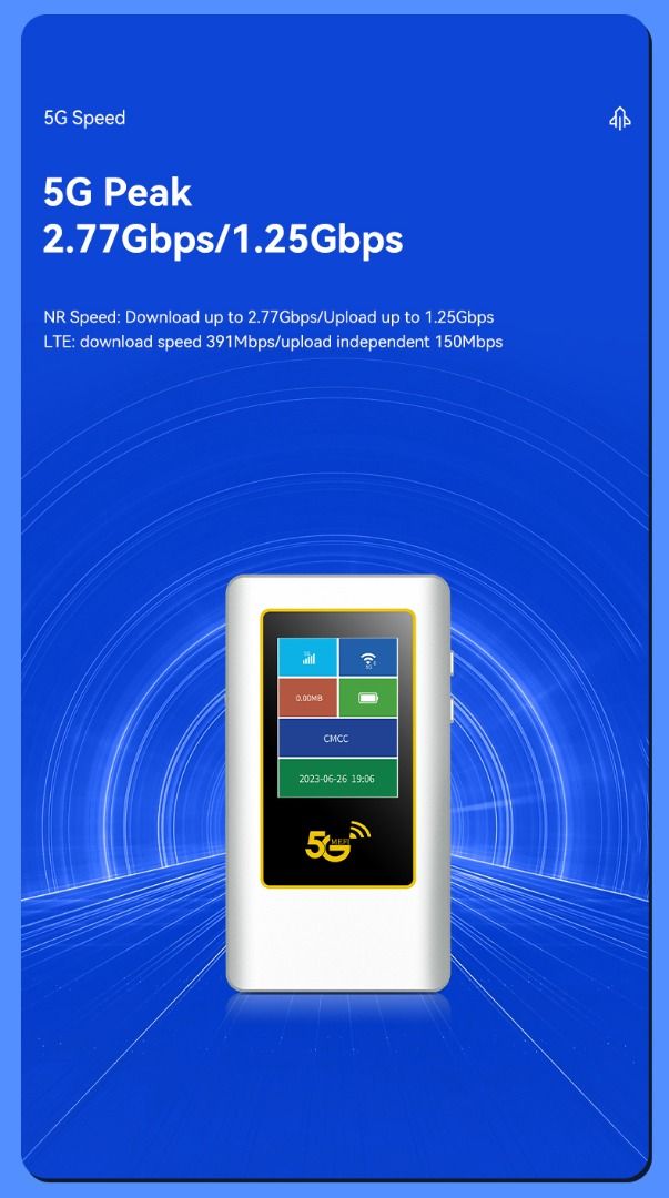 REAL 5G MiFi High Speed Up To 2.77Gbps Modem UNLIMITED Hotspot Router ...