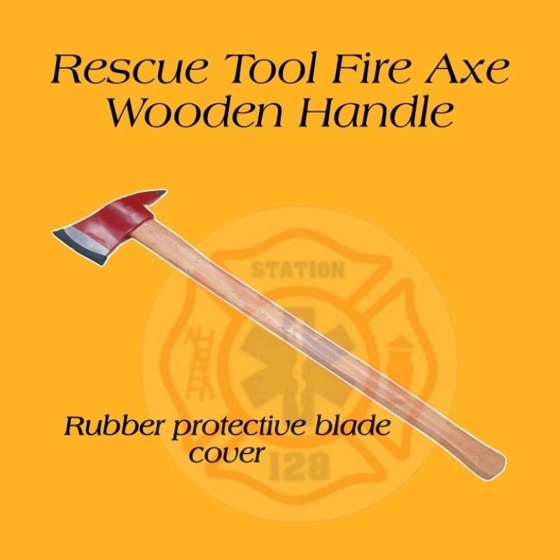 Rescue Tool Fire Axe Wooden Handle on Carousell