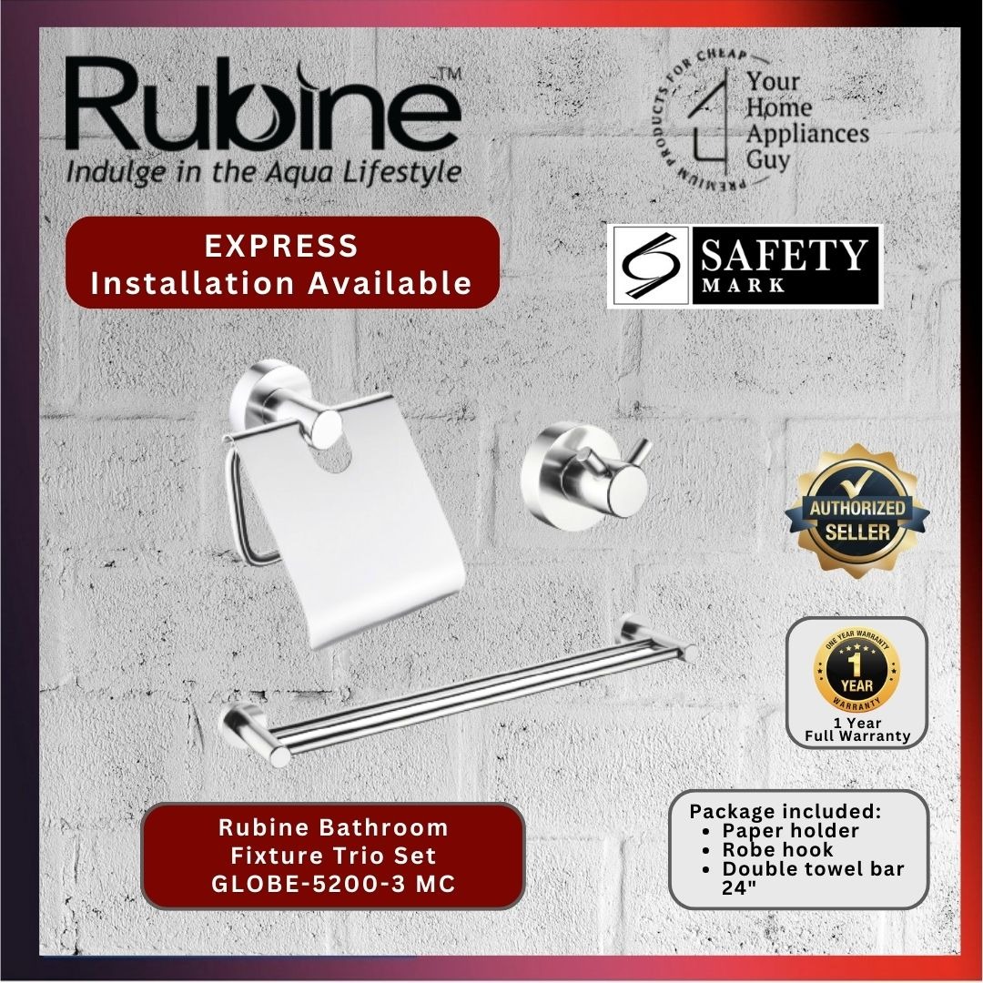 Rubine Bathroom Fixture Trio Set GLOBE-5200-3.MC, Furniture & Home ...