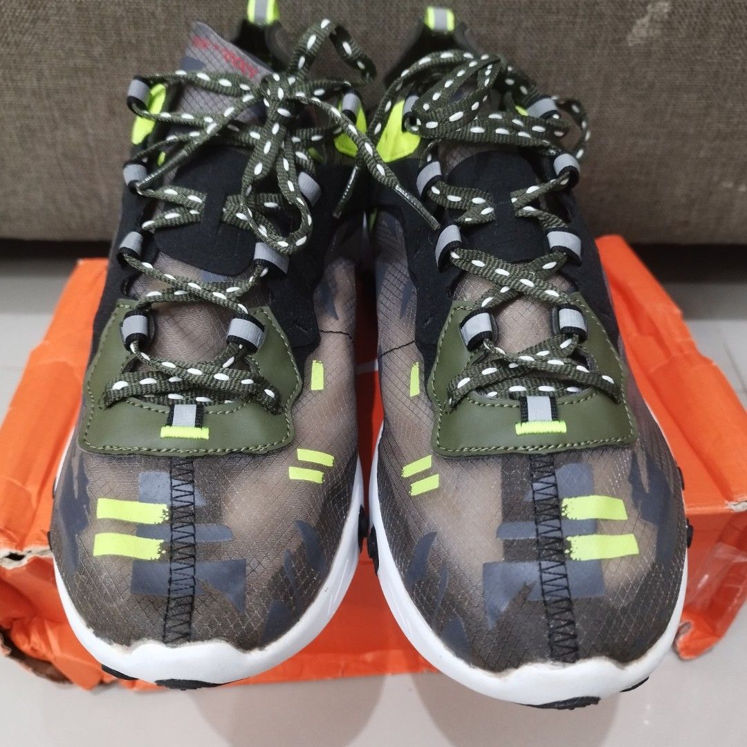 Sepatu Sneakers Nike React Element 87 Camo Medium Olive Original Resmi ...