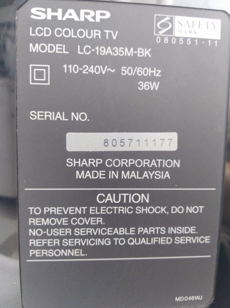 Sharp Aquos LCD colour TV, TV & Home Appliances, TV & Entertainment, TV ...