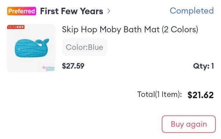 Skip Hop Moby Bath Mat (Whale), Babies & Kids, Bathing & Changing ...