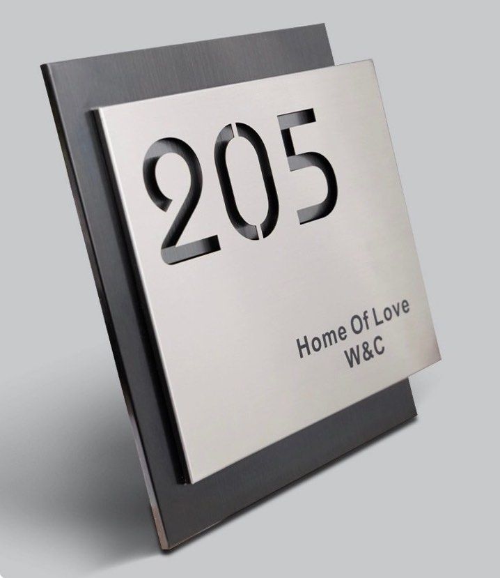 Customised Stainless steel Door Signage/ Custom Door sign/ house unit ...