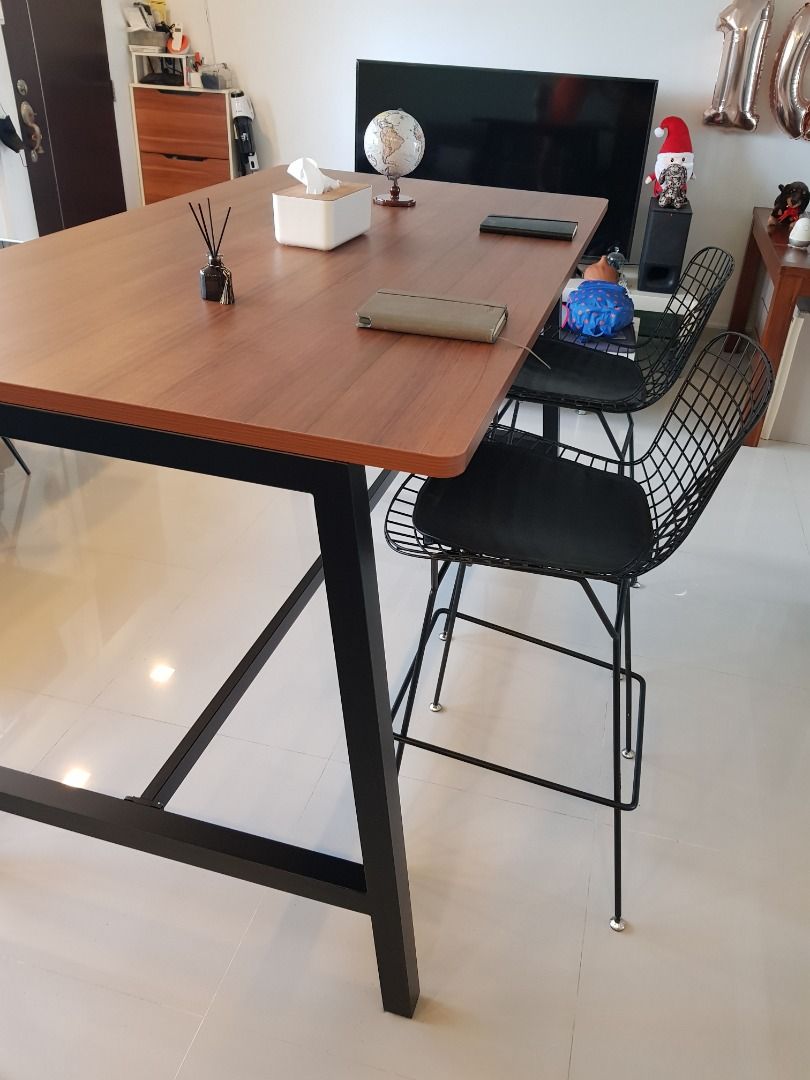 Strong Sturdy High Bar Top Table with Stainless Steel legs., Furniture ...