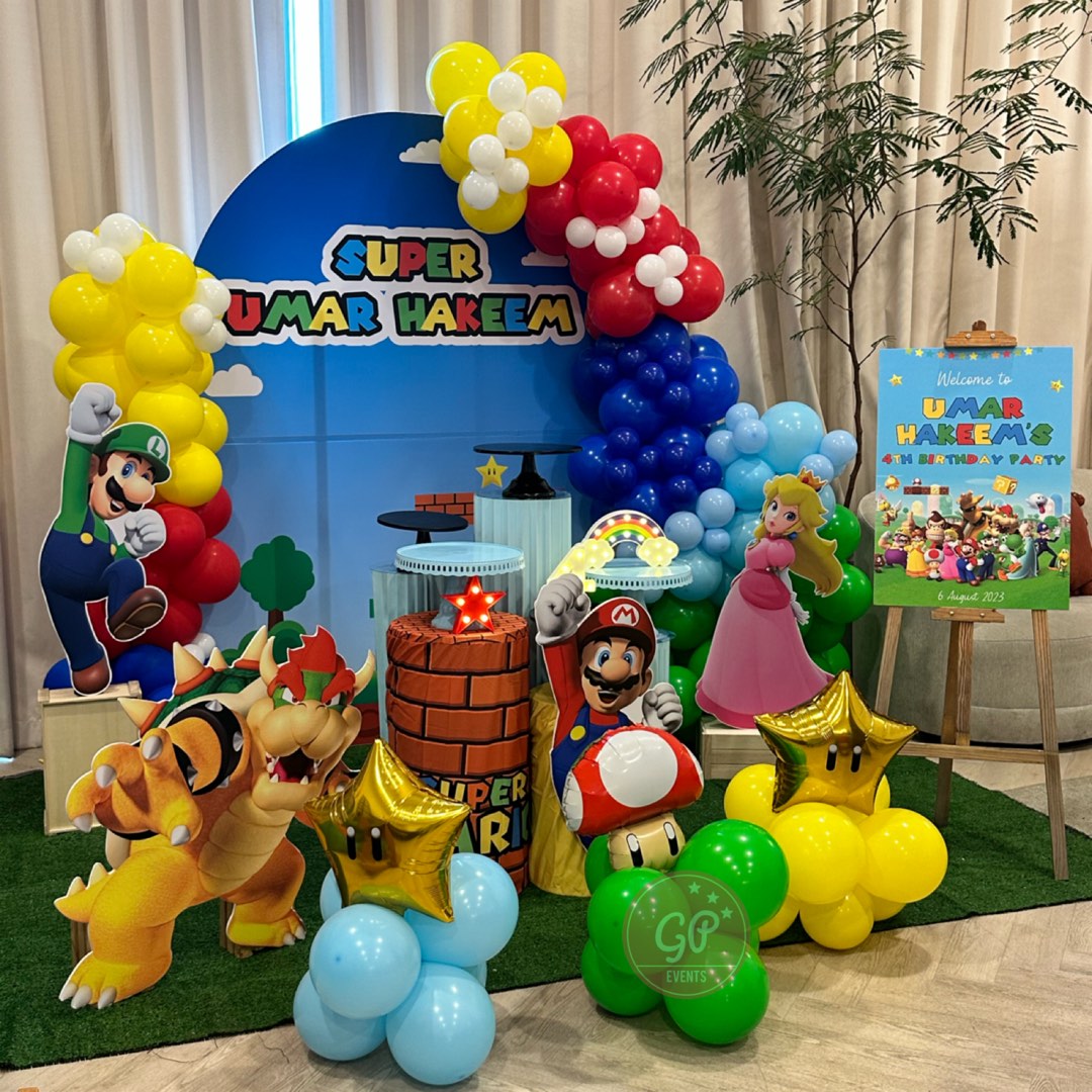 Super Mario Theme Birthday Decor Set Up Lifestyle Services Event