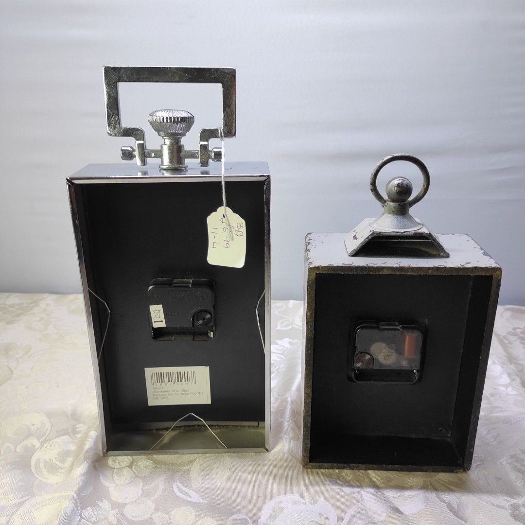 Table quartz clocks from UK aluminum and wood 10.5” & 13” 475 each *154 ...