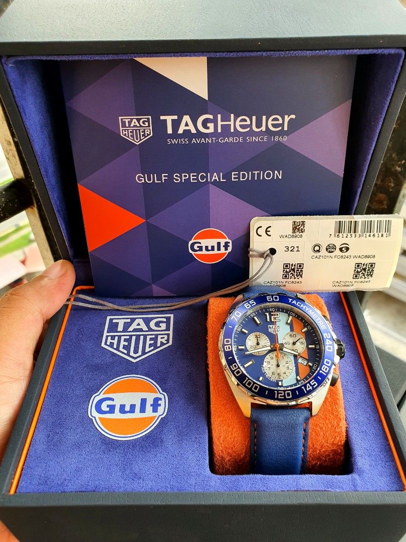 TAG Heuer Formula 1 Gulf Racing Special Edition, Men's Fashion, Watches ...
