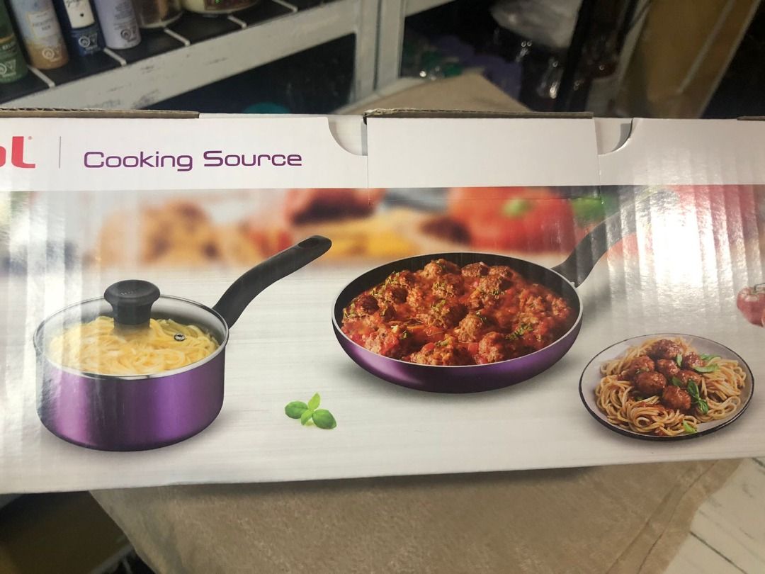 Tefal 3-pc Purple Non Stick Cooking Set Frying Pan on Carousell