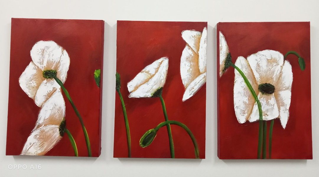 Timber Frame Canvas Painting 3 Panel 40x60cm Each, Furniture & Home ...