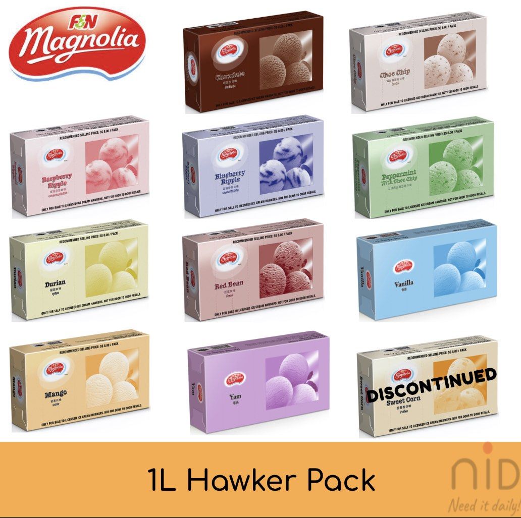Traditional Hawker Pack Ice Cream 1L, Food & Drinks, Chilled & Frozen ...