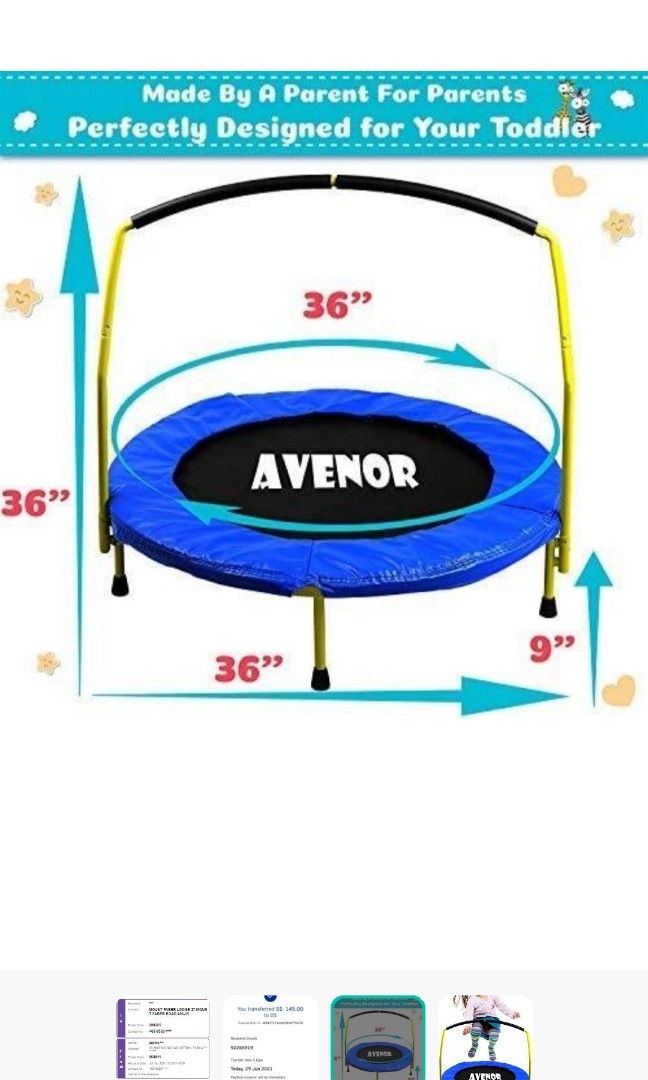 Trampoline with a handle, Sports Equipment, Exercise & Fitness, Cardio & Fitness Machines on ...