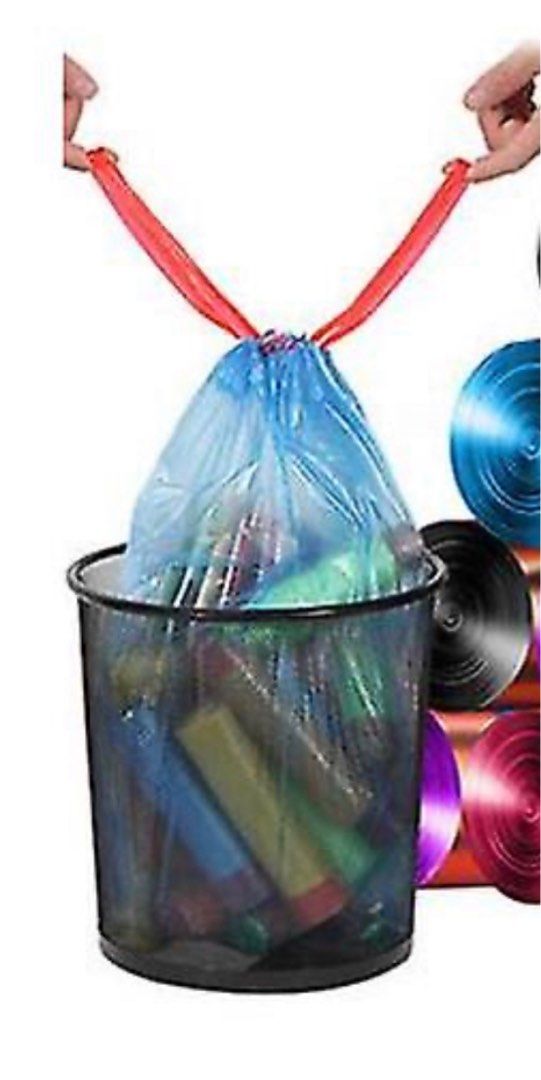 Trash bag 45cm x 50cm with draw strings, Furniture & Home Living ...