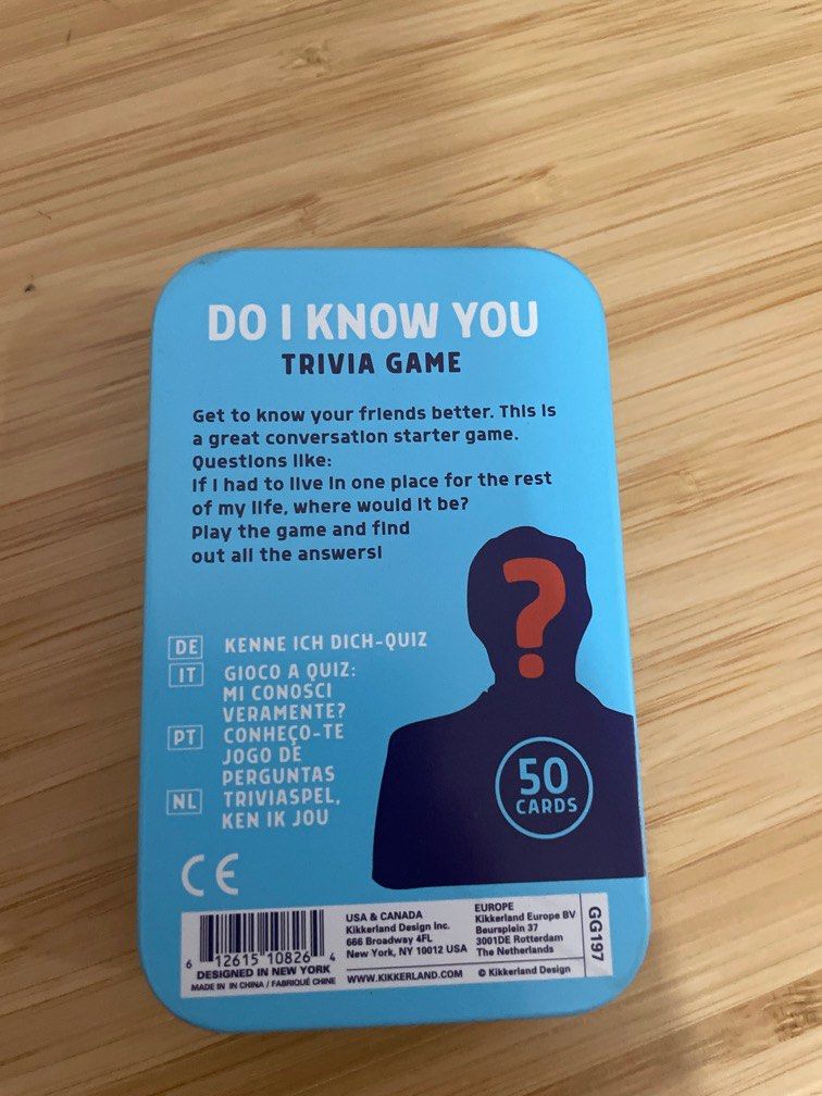 Trivia Game - Conversation Starters, Hobbies & Toys, Toys & Games on ...