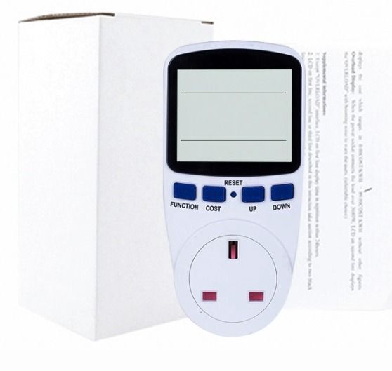 UK plug type 13A Electricity Power Consumption Monitoring Meter, VAC ...