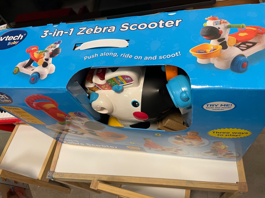 V tech 3-in-1 Zebra Scooter, 兒童＆孕婦用品, 嬰兒玩具 - Carousell