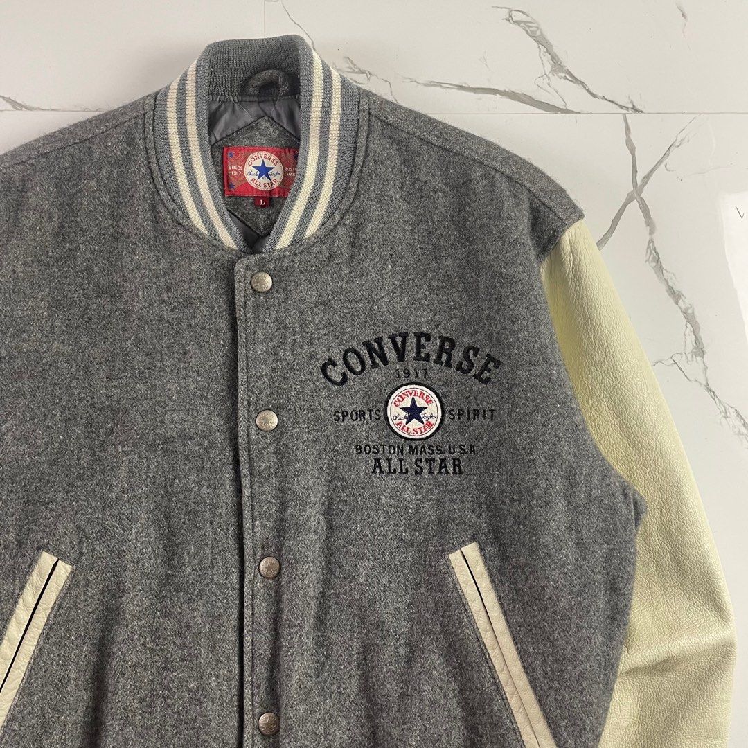 Vintage Converse All Star USA Letterman Wool Leather Varsity Jacket on ...