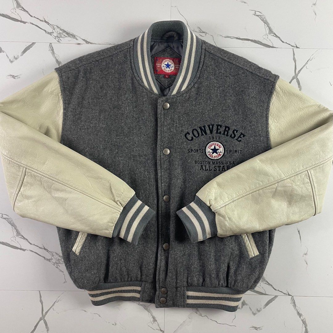Vintage Converse All Star USA Letterman Wool Leather Varsity Jacket on ...