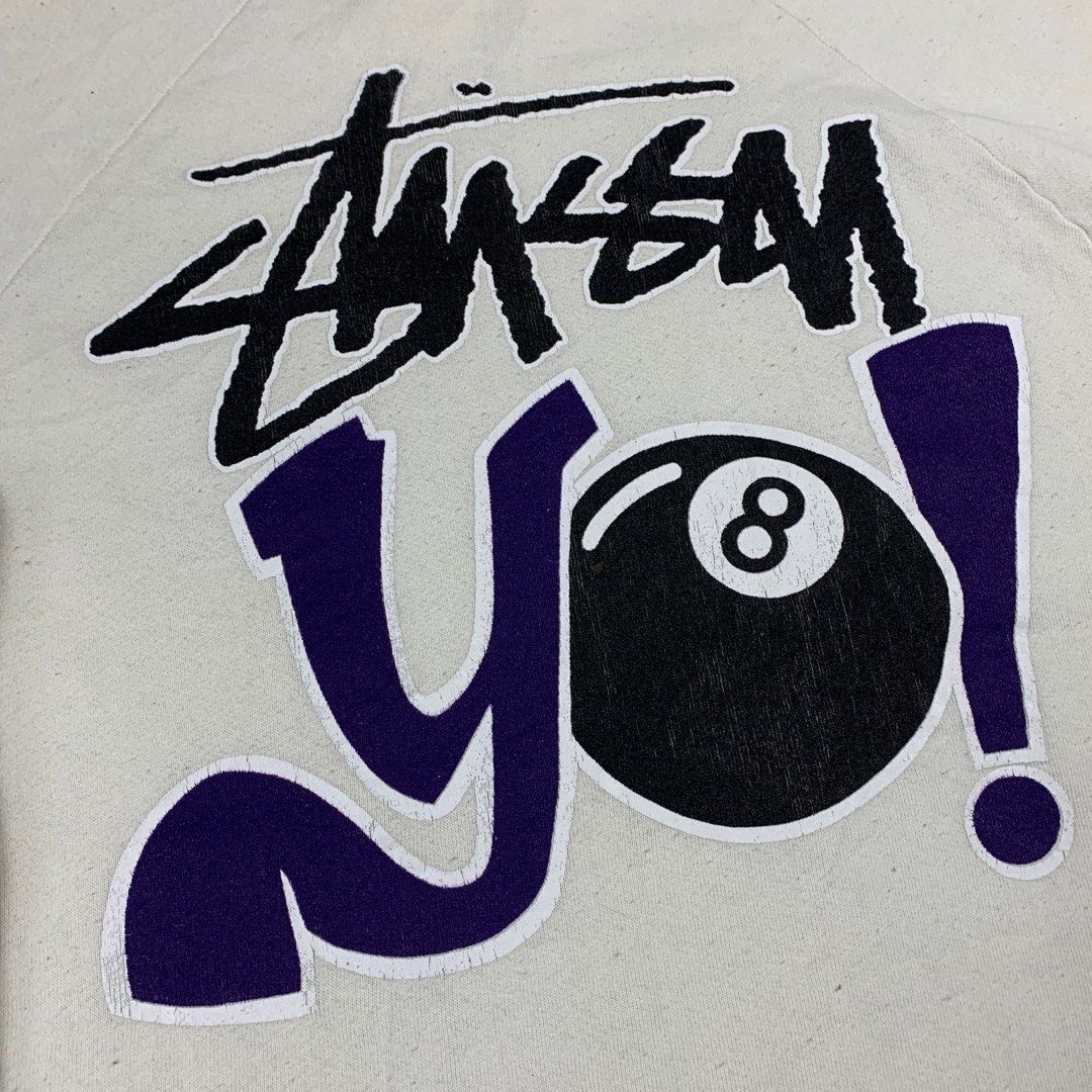 Vintage Stussy Billiard Back Hit Logo, Men's Fashion, Tops & Sets ...