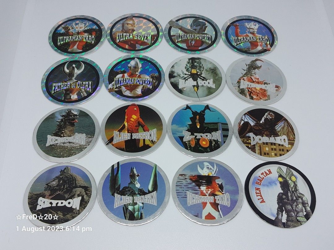 Vintage Ultraman Pogs (43pcs) on Carousell