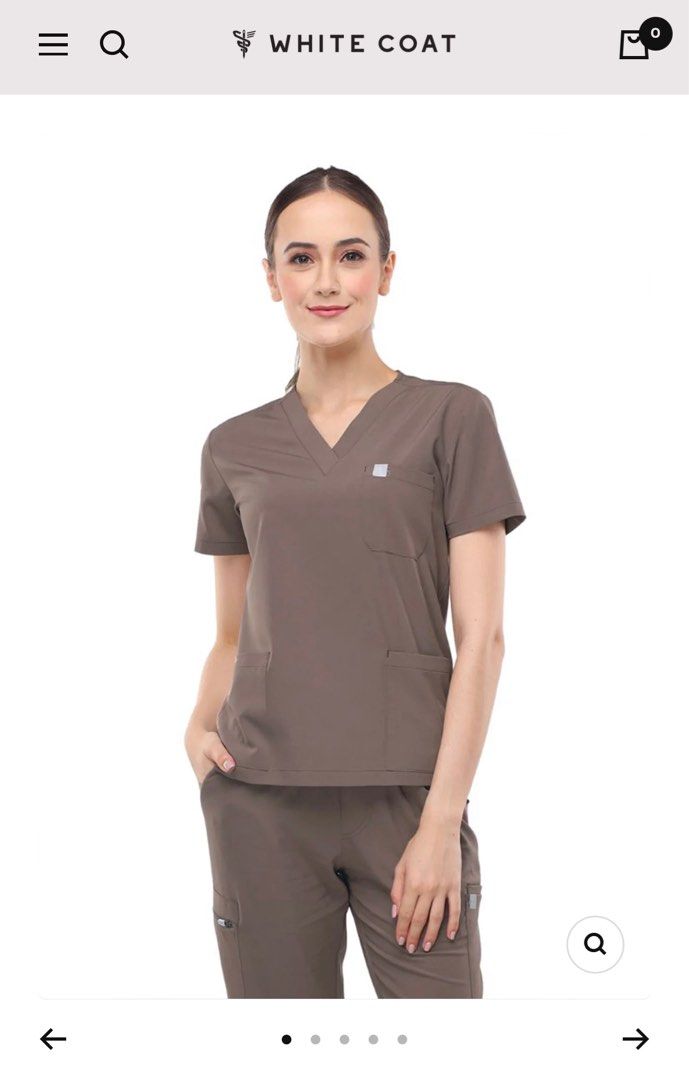 White Coat Manila Mnl Taupe Scrub Suit Set in Small on Carousell