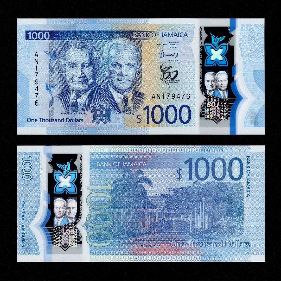 2022/2023 JAMAICA 1,000 1000 DOLLARS POLYMER P-99 UNC > ALEXANDER ...