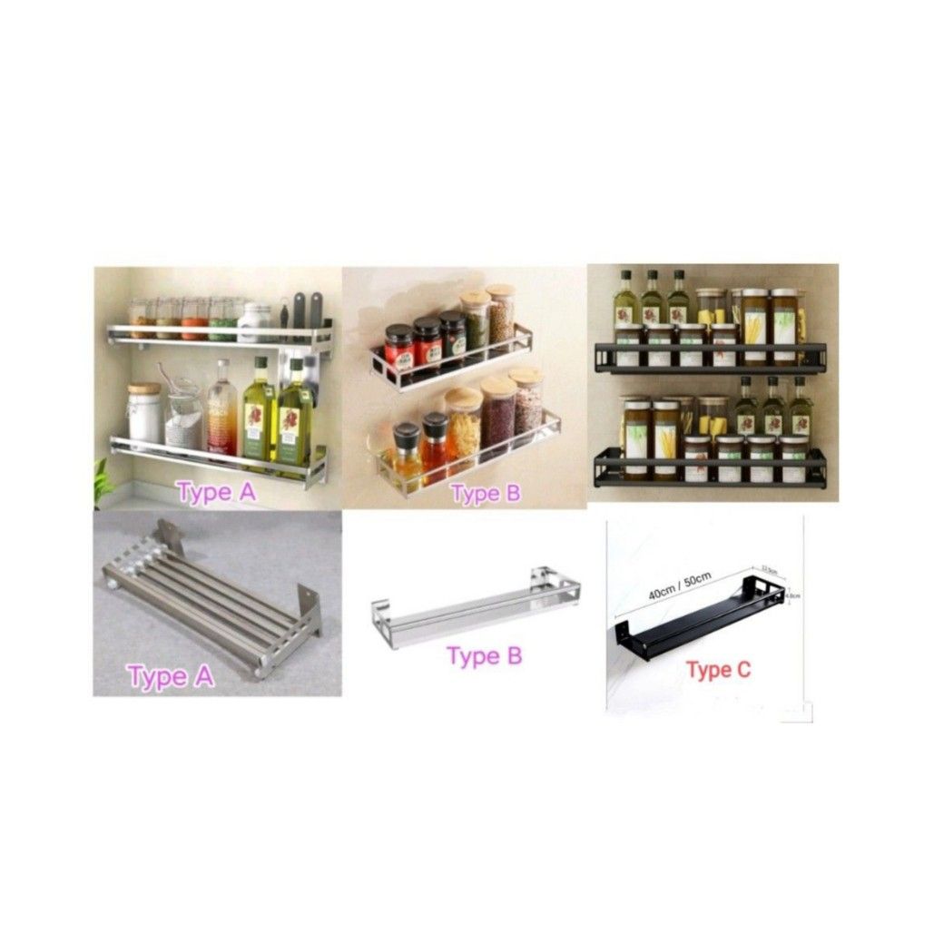 304 Stainless Steel Kitchen Wall Mount Rack, Furniture & Home Living ...