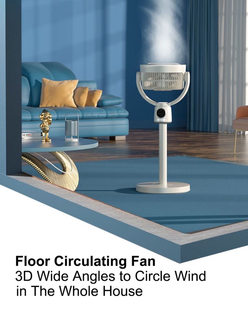 360 Degree Air Circulator Electric Fan Home Floor/Desk Stand Fan Large ...