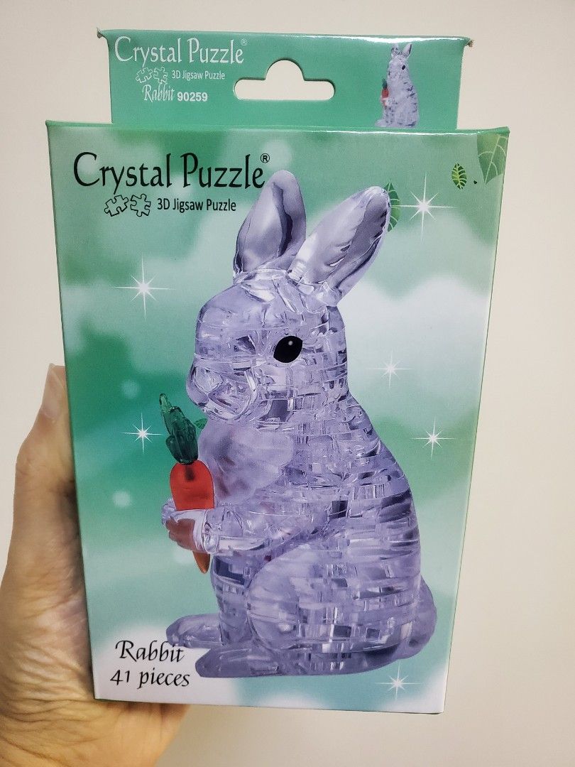 兔兔3D砌圖 crystal puzzle rabbit, 興趣及遊戲, 玩具 & 遊戲類 - Carousell