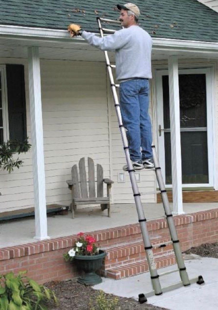 4.3m Extendable Aluminium Wall Ladder Steps / Portable Firemen Ladder ...