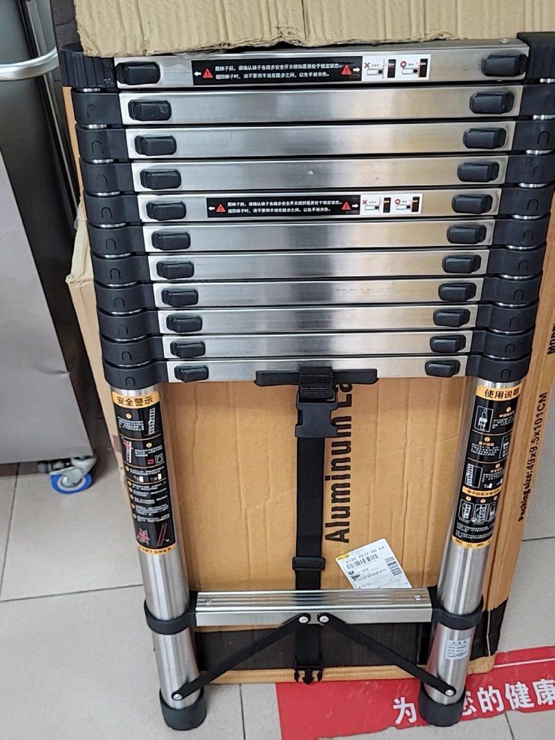 4.3m Extendable Aluminium Wall Ladder Steps / Portable Firemen Ladder ...