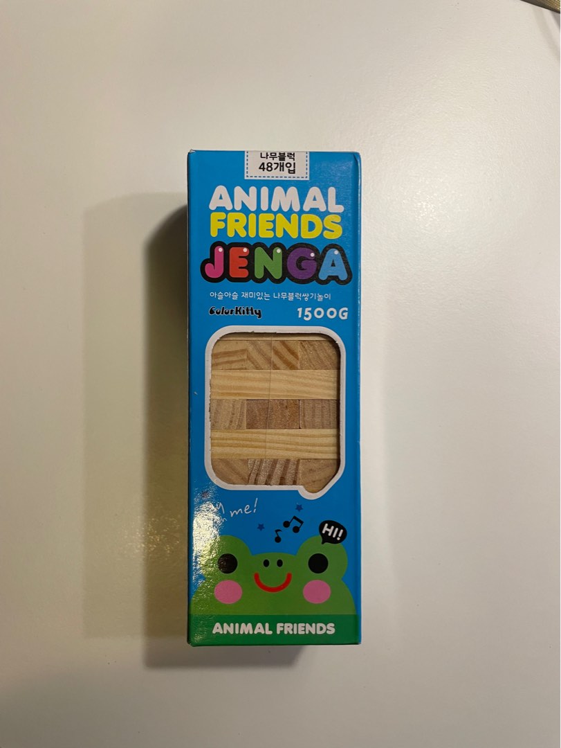 (全新) Animal Friends Mini Jenga 木製迷你積木層層疊, 興趣及遊戲, 玩具 & 遊戲類 - Carousell