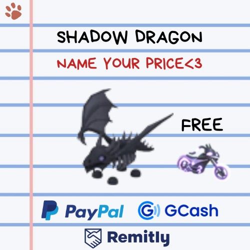 ADOPT ME | SHADOW DRAGON, Video Gaming, Gaming Accessories, In-Game ...