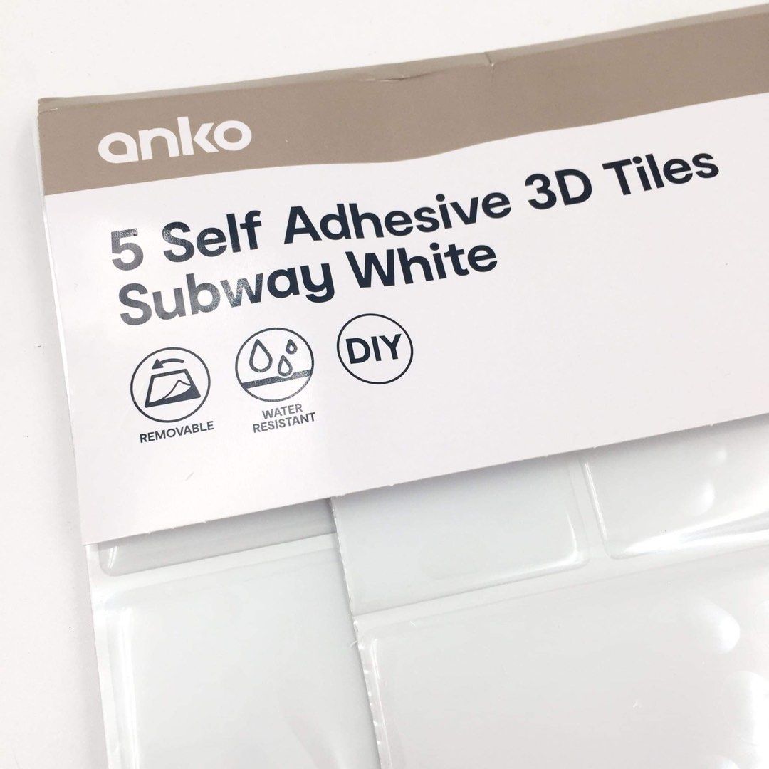 ANKO 5-Self Adhesive 3D Tiles - Subway White on Carousell
