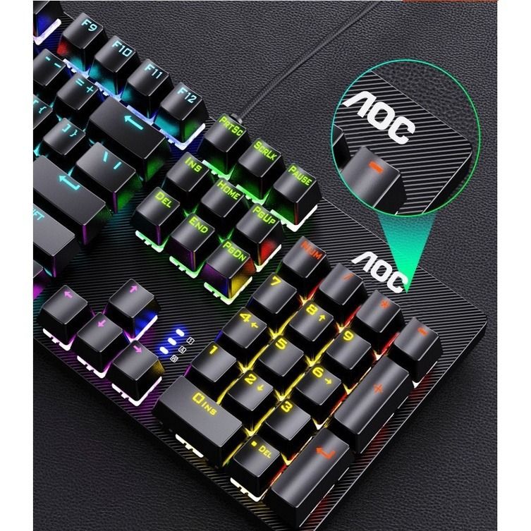 AOC GK410 Rainbow Mechanical Gaming Keyboard | Blue Switch | Plastic ...