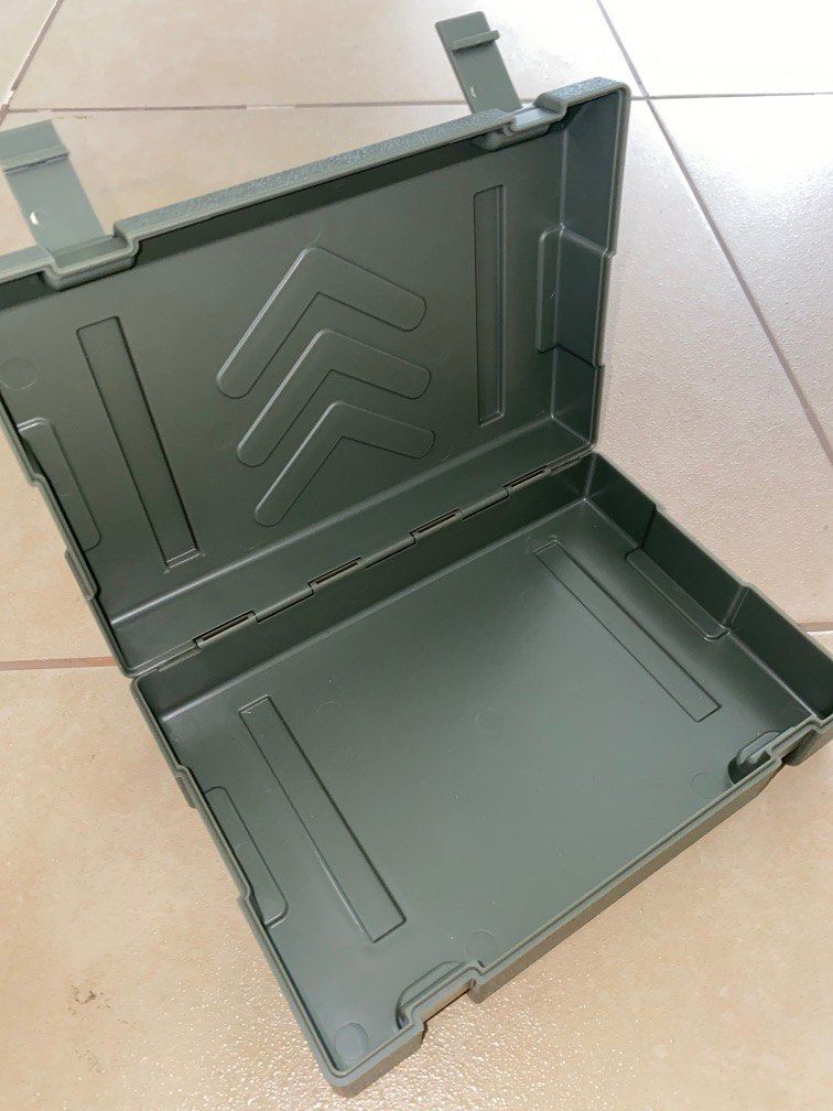 Army green plastic storage case, Furniture & Home Living, Home ...