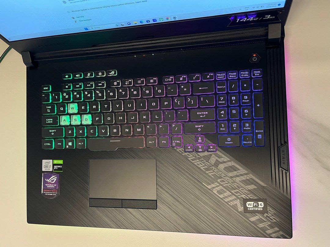 ASUS ROG 17.3" inch 144Hz Gaming Laptop Processor intel i7 Storage NVMe ...