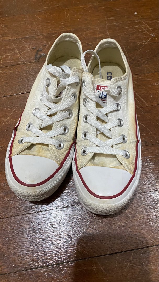 AUTHENTIC - Converse all star chuck taylor white lowcut on Carousell