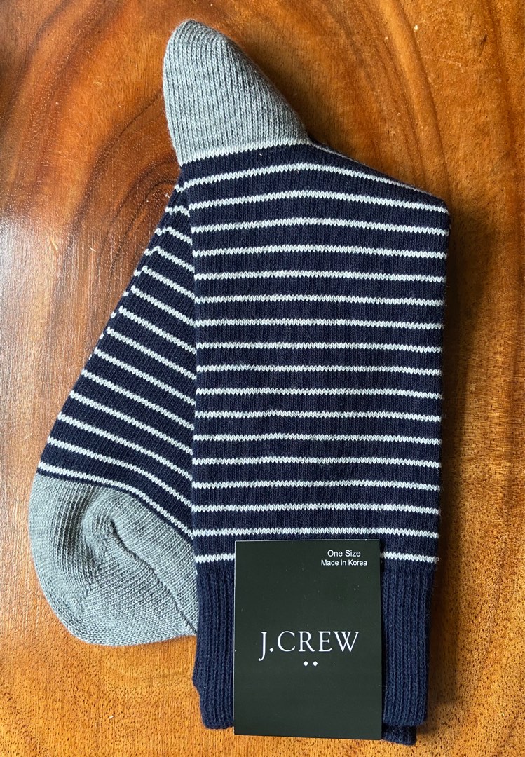 Authentic J. Crew Men's Small Stripes Socks One Size, Men's Fashion ...