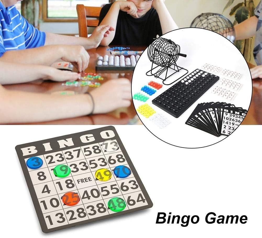Bingo Game Set - 8-Inch Metal Cage with Plastic Masterboard, 75 Multi ...