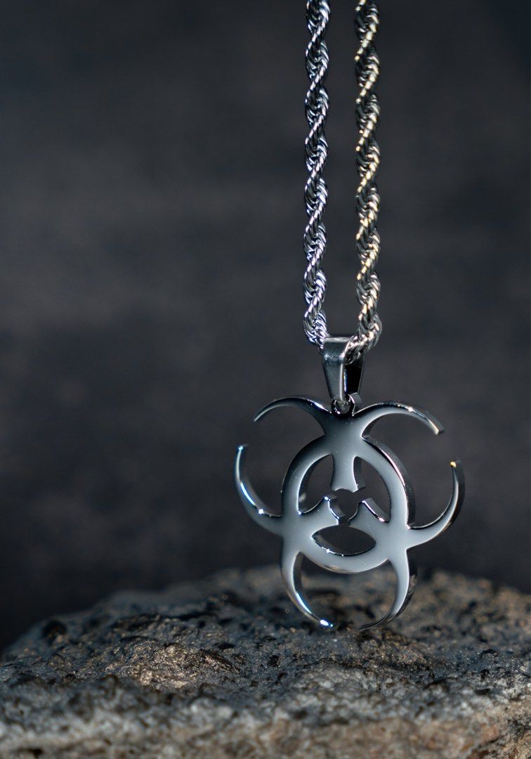 Biohazard symbol necklace, Women's Fashion, Jewelry & Organisers ...