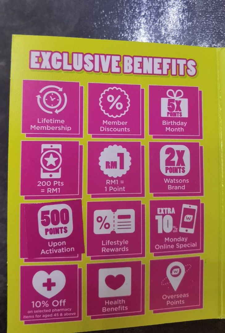 Black Pink Watsons Member Card (Limited Edition), Tickets & Vouchers ...