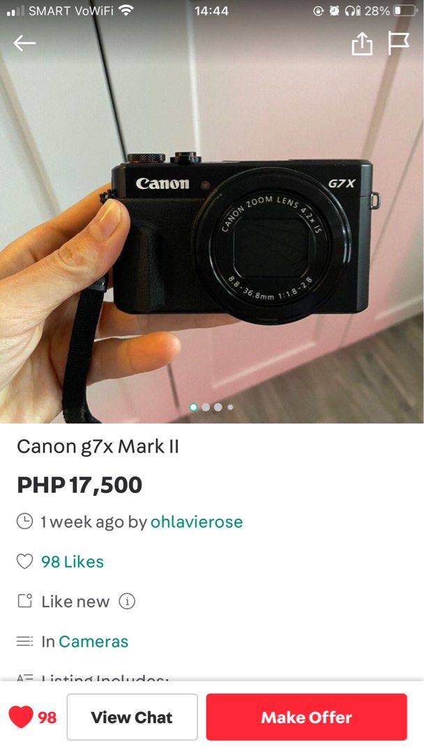 Canon g7x Mark II, Photography, Cameras on Carousell