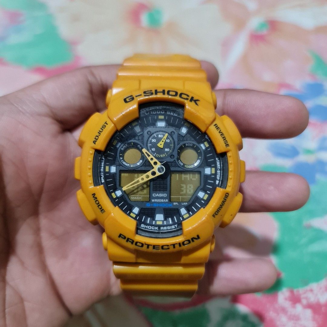 Casio Gshock GA100 Bumblebee, Men's Fashion, Watches & Accessories ...