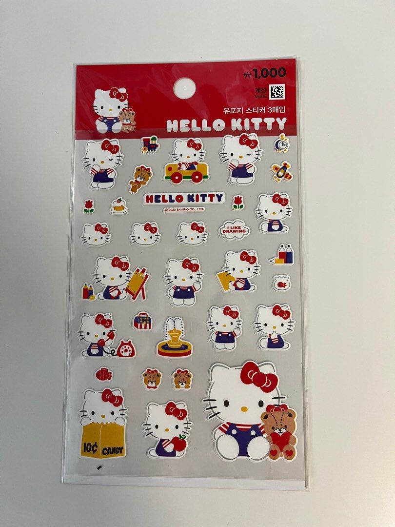 Daiso Korea hello kitty sticker sheet, Hobbies & Toys, Stationery ...
