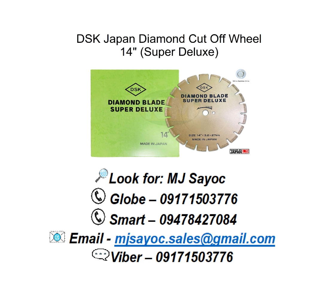 DSK Japan Diamond Cut Off Wheel 14" (Super Deluxe) on Carousell