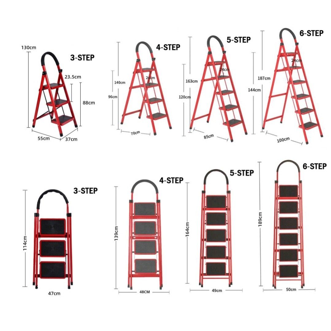 Durable Foldable Steps Ladder/ fitted anti-slip pad Compact and Light ...