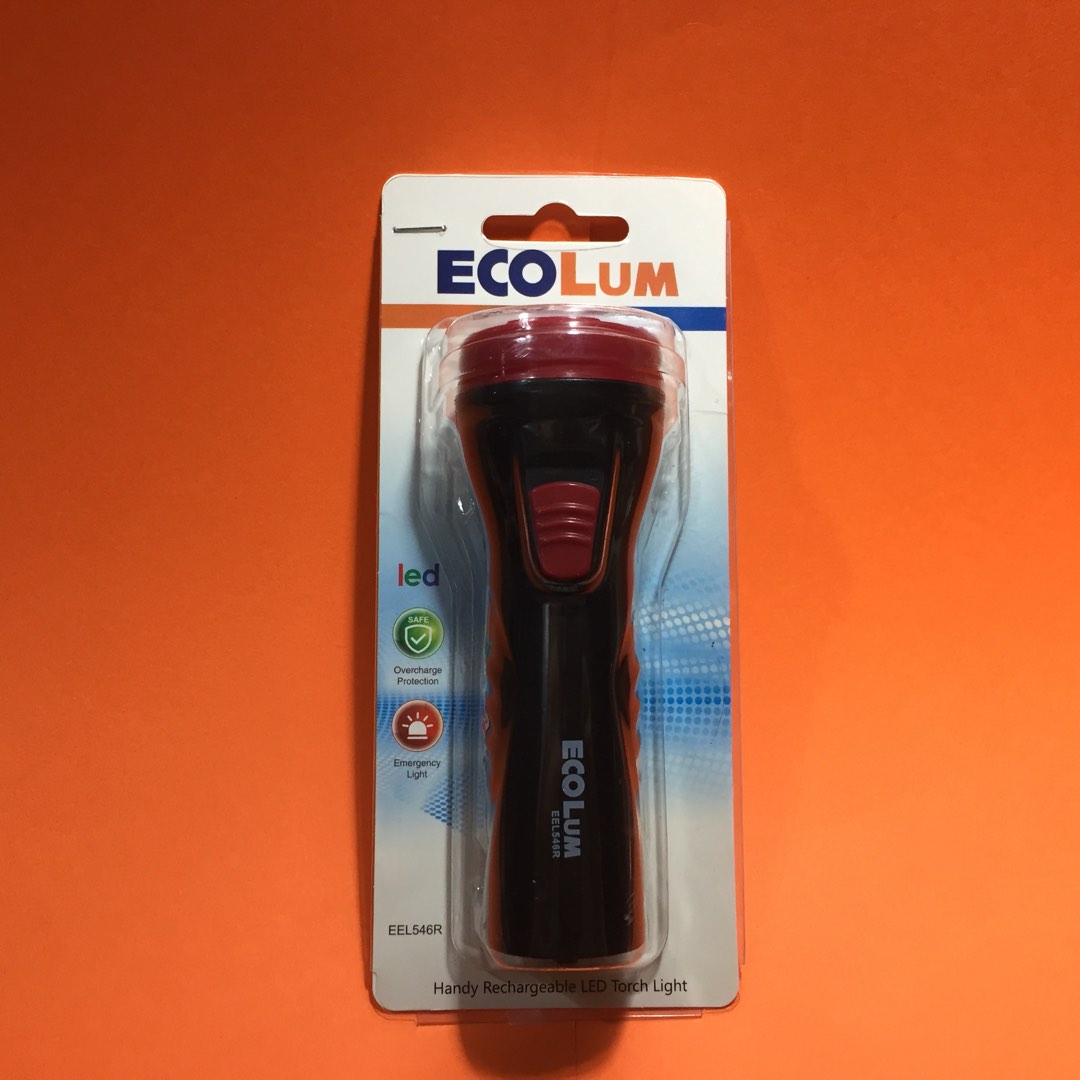 Flashlight - Ecolum Rechargeable Torch (Red) on Carousell