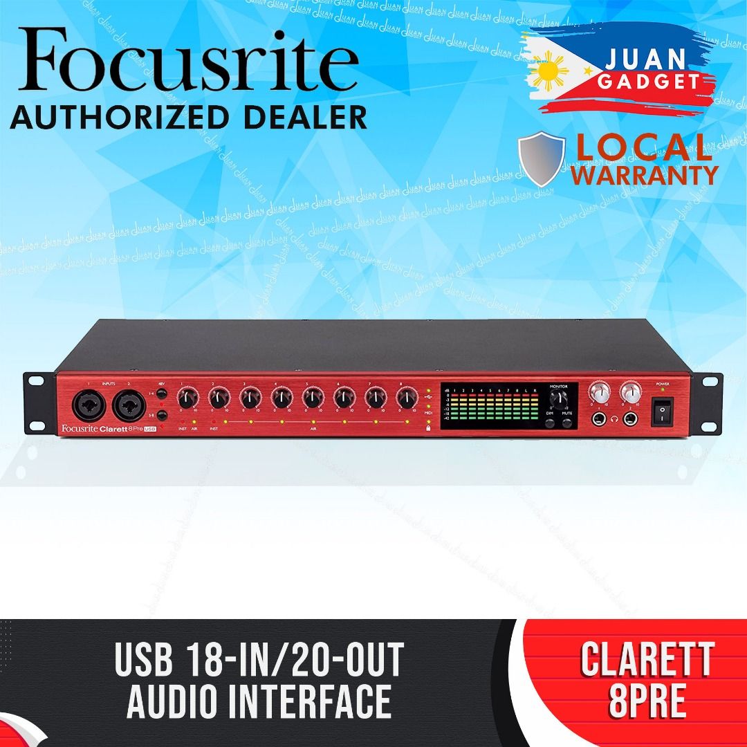 Focusrite Clarett 8Pre USB 18x20 USB Audio Interface 18-in/20-out USB 2 ...